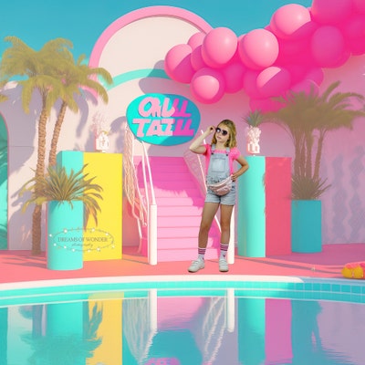 104 Barbie Inspired Digital CG Backdrops, Barbie Dream House Backdrop ...