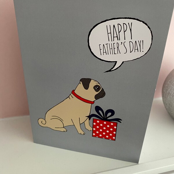 Pug Father's Day Card - Etsy