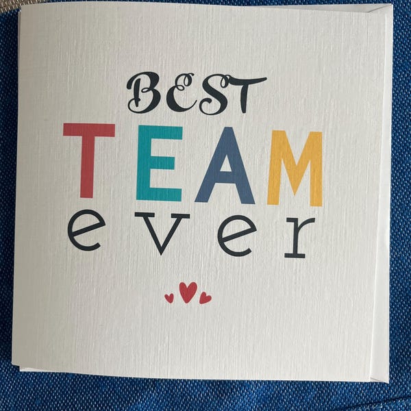 Best Team Ever Thank You Card, Appreciation Card for Employees ...