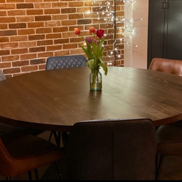 Uk Handmade Solid Oak Rectangular Dining Table Chunky Oak Kitchen 1122