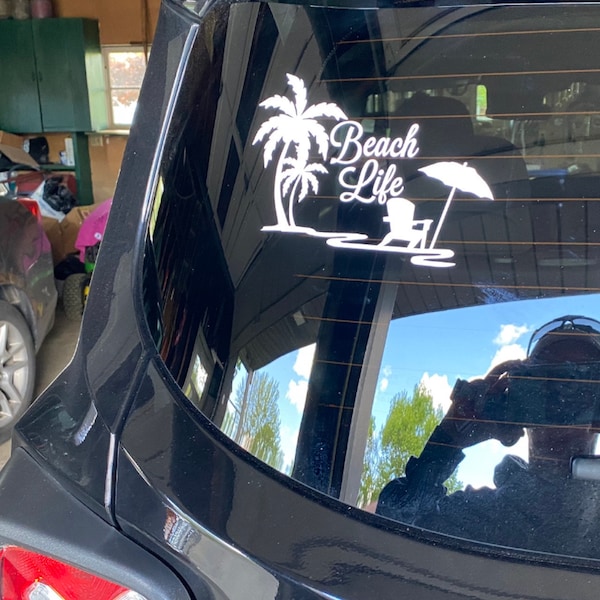 Beach Life Vinyl Decal, Beach Life Sticker, Car Window Decal, Beach ...