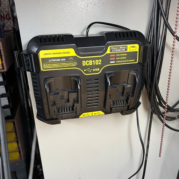 Wall Mount for Dewalt DCB102 Charger With Optional Battery Mounts ...