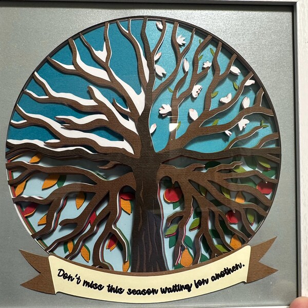 Camp Fire Shadow Box SVG Template, Mountain Forest Hiking 3D SVG ...