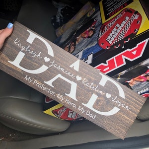 Dad Sign With Kids Names, Fathers Day Gift, Personalized Gift for Dad ...