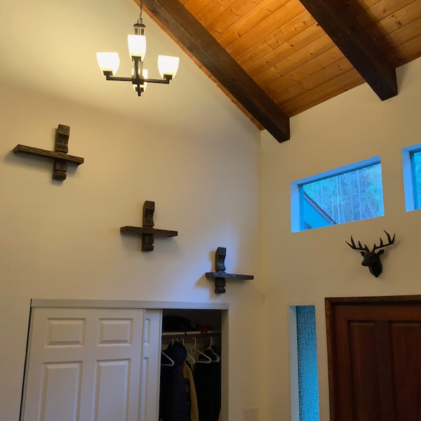 Pair of Handmade Carved Wood Mug Witco Style Tiki Shelves - Etsy