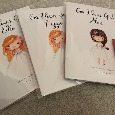 Children's Wedding Personalised Activity Book With Crayons for Flower ...