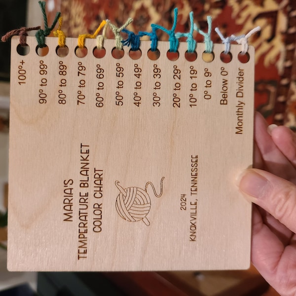 Personalized Temperature Blanket Color Chart 2025 Temperature Blanket ...