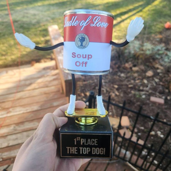 Custom Personalized Bendy Soup Can Food Drive Trophy - Etsy