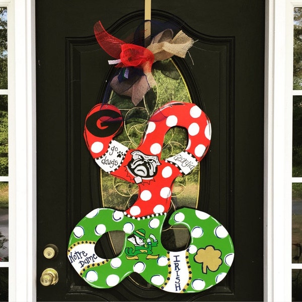Alabama Georgia House Divided Wooden Letter Door Hanger - Etsy