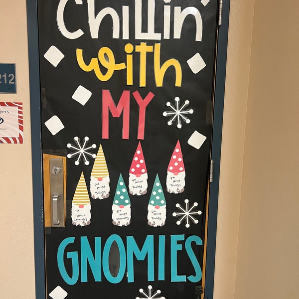 Winter Gnome Door Decoration Set: Classroom Bulletin Board (digital ...