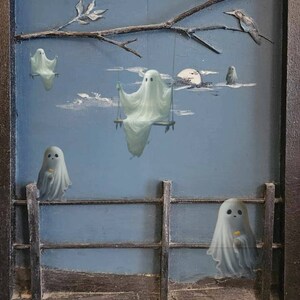 Wall Flower Ghost Poster, Sheeted Ghost Art Print, Cute Little Ghost ...