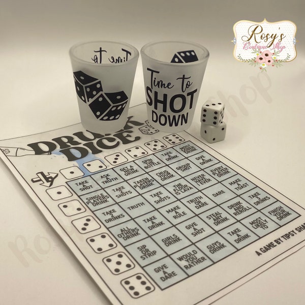 Drunk Dice Drinking Game: Group Party Game Fun for Adults (printable ...