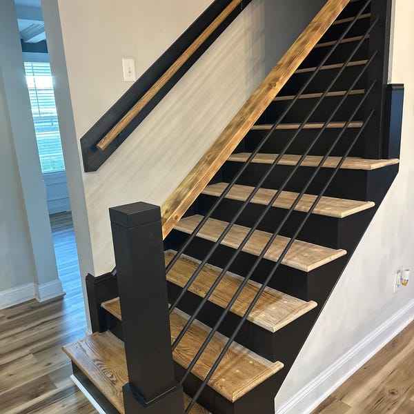 54-inch Retrofit Tread Kit With Riser Remove Carpet Add Hardwood for ...