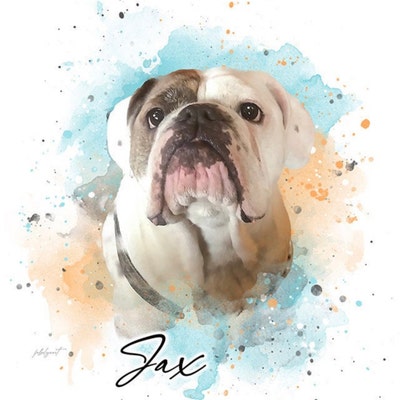 Custom Dog Portrait, Digital Portrait Dog Personalised Dog Portrait ...