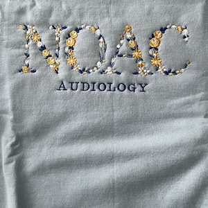 CUSTOM University Bubble Letter Embroidered Crewneck, Hoodie or Shirt ...