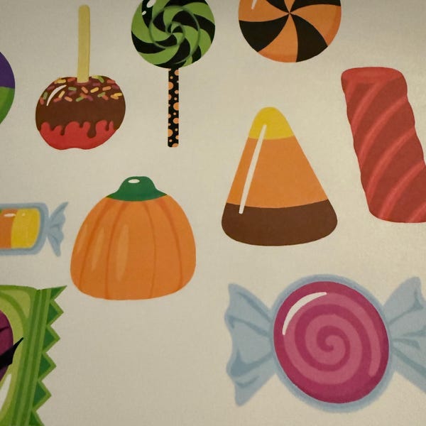 Halloween Candy Treats Clip Art Clipart Treat Sweets Candies Pumpkin ...