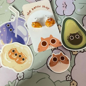 Avocado Cat Sticker Matte Waterproof Vinyl Sticker Cute - Etsy