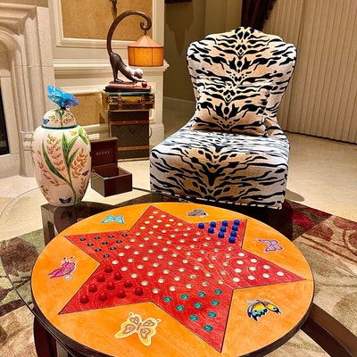 Wooden Carbles Board Game With Dice and Marbles Free - Etsy