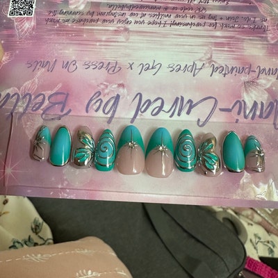 Chrome Swirls Silver Chrome Swirl French Tips chrome Change Available ...