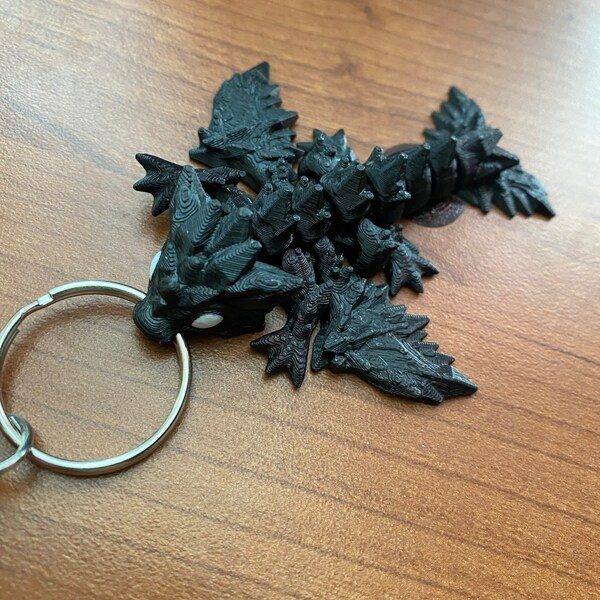 Flexible Dragon 3D Print | Tiny Crystal Dragon Keychain | Hand-painted ...