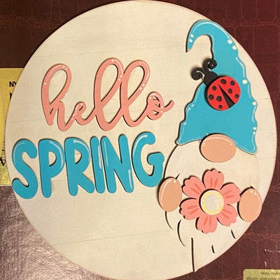 Spring Gnome Door Hanger Laser File, Spring Laser Cut Design SVG ...