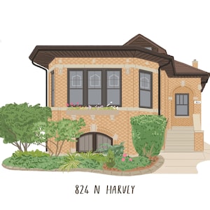 House Portrait, A4 A5 Print, Custom House Illustration, Housewarming ...