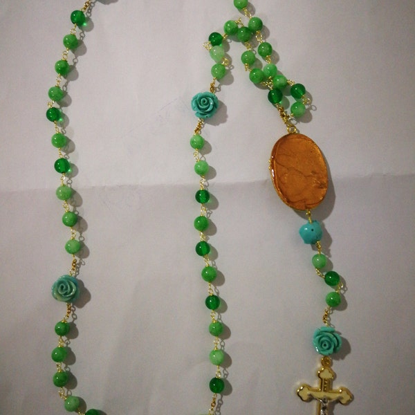 Our Lady of Fatima Rosary, Red Rosary Gemstones, Virgen De Fatima ...