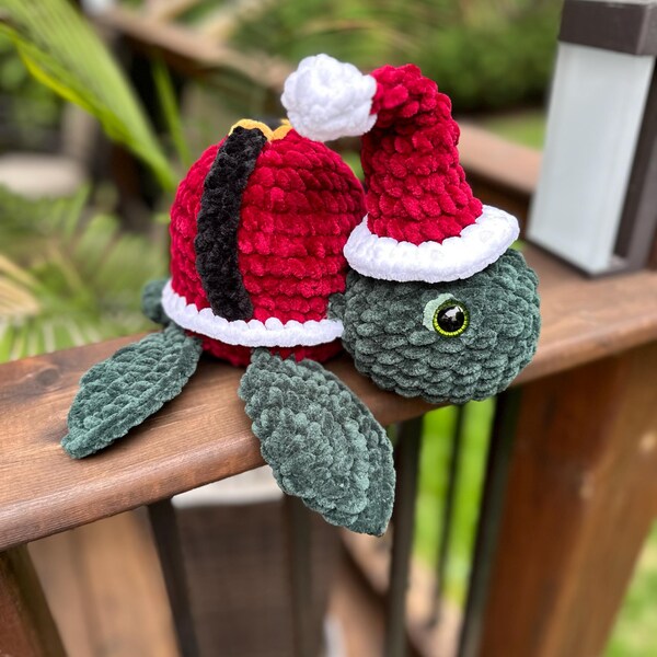 Santa Christmas Turtle Pattern Crochet PDF Download Beginner Friendly ...