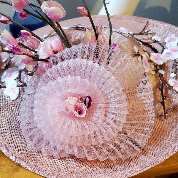 3.3 Inch Pleated Crinoline Light Pink Horsehair Braid BTY Thread Edge ...