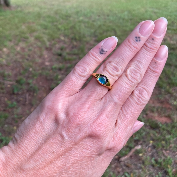 Signet Mood Rings by Caitlyn Minimalist • Statement Gemstone Rings in ...