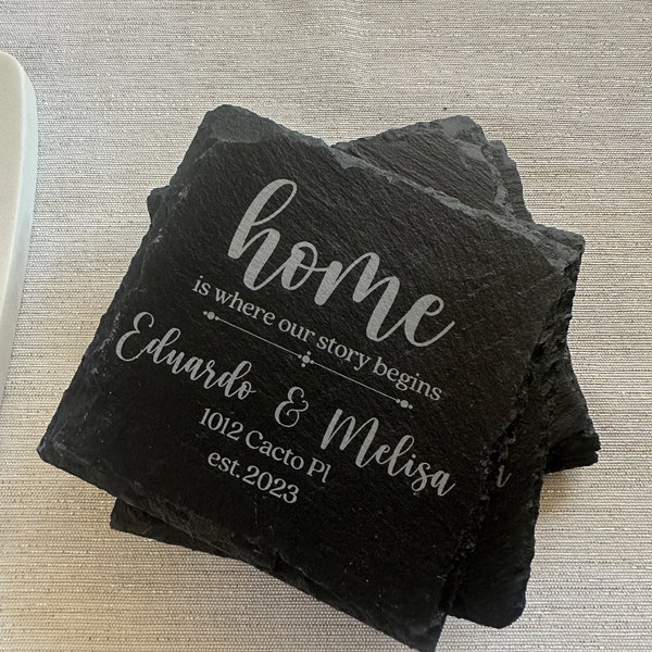 Housewarming Coaster Set - Housewarming Gift, New Home Gift, Wedding ...