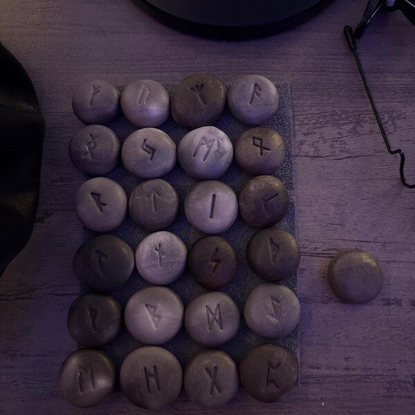 Rune 'stones' Handmade Ceramic. Earth Runes. A Set of 24 Runes of the ...