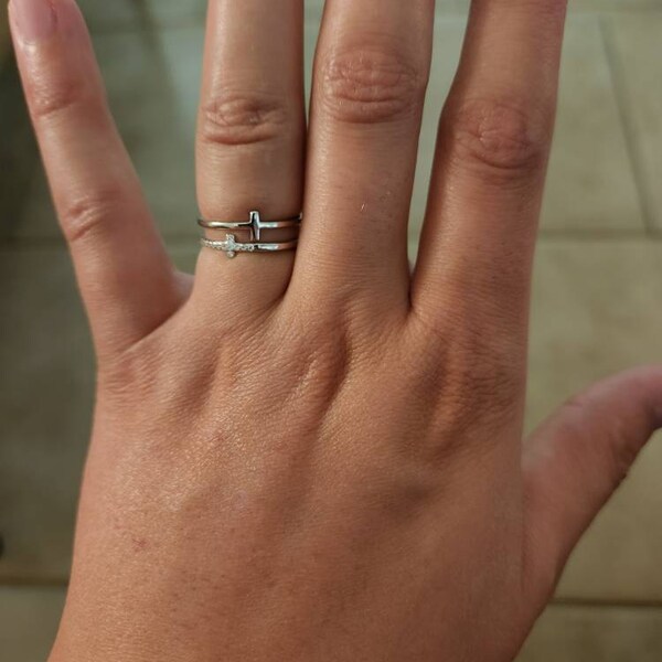 Cross Rings for Women - Sterling Silver Ring - Christian Cross Ring ...