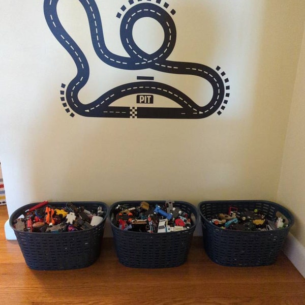 Race Track Wall Decal, Race Car Wall Decal, Car Racing, Boys Wall Decor ...