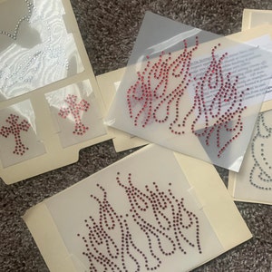 Fire Flames Rhinestone Appliqué, Rhinestone Flames Iron On, Fire Iron ...