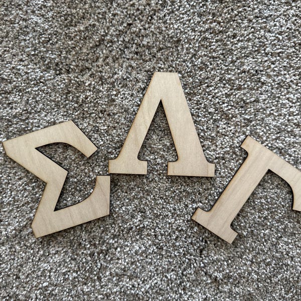 V5 - Double Stacked Block Wooden Greek Alphabet Letter Word for ...