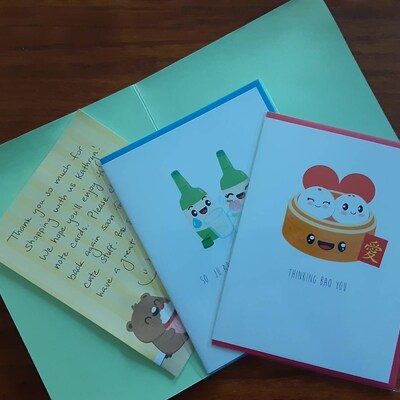 Note Card Thank You Mochi A2 - Etsy