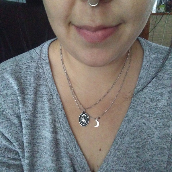 Luna MINI-MOON ~ Silvermoon Pendant. Moon Charm. Silver Chain. Jewelry ...