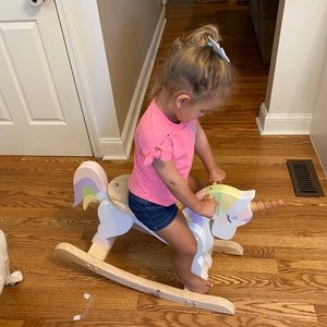 Pink Flamingo Rocker Wooden Rocking Horse for Toddler Rocker Ride on ...