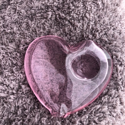 Glass Heart Pipe Girly Pipe Love Girls Gift Unique Pipe Hand Pipe Bowl ...
