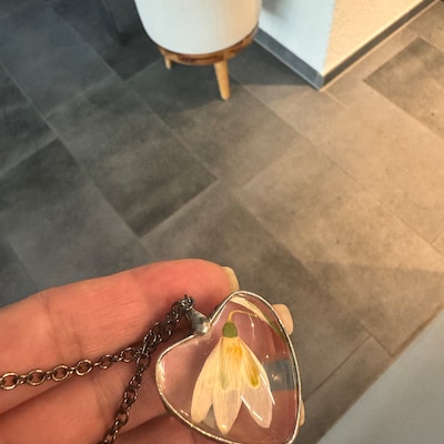 Bleeding Heart Necklace, Pressed Dried Flower. Terrarium Necklace ...