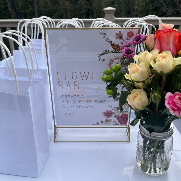 Wildflower Flower Bar Signs, Bouquet Bar Sign, Make a Bouquet Sign ...