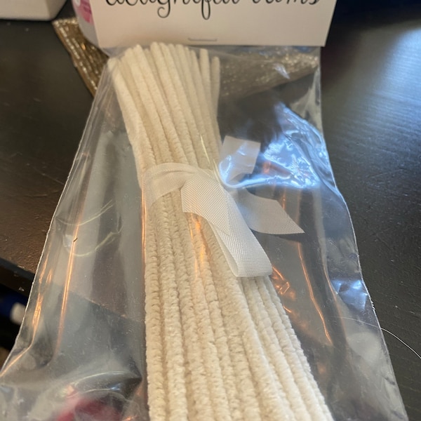 Old Fashioned Pipe Cleaners - Thin off White Chenille Stems, Bundle of ...