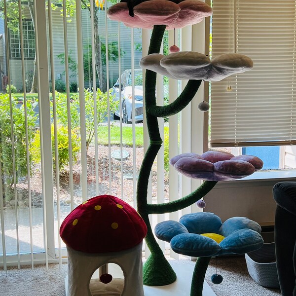 Mix & Match Flower Cat Bed, Cat Furniture, Cat Gift, Cat Climbing, Cat ...