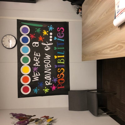 Teachers School Bulletin Board Cutouts DIY Kit rainbow of Possibilities ...