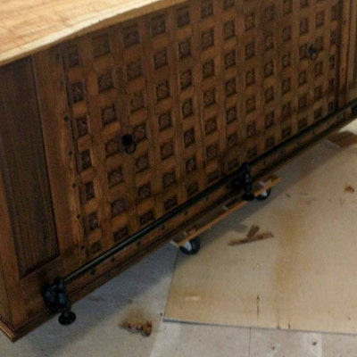 Industrial Foot Rail Black Home Bar Foot Rail Kitchen Island Foot Rest ...