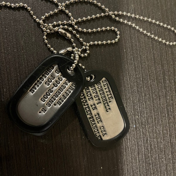 Real Debossed Military Dog Tags Dogtags Custom Personalized Made in USA ...