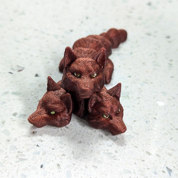 Mini Cerberus Articulated Flexi - Four Styles Wolf, Skull, Mastiff ...