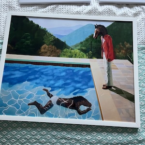Bojack Horseman Poster Hockney Pool Vintage Art Painting Gift for Fans ...