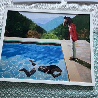 Bojack Horseman Poster Hockney Pool Vintage Art Painting Gift for Fans ...